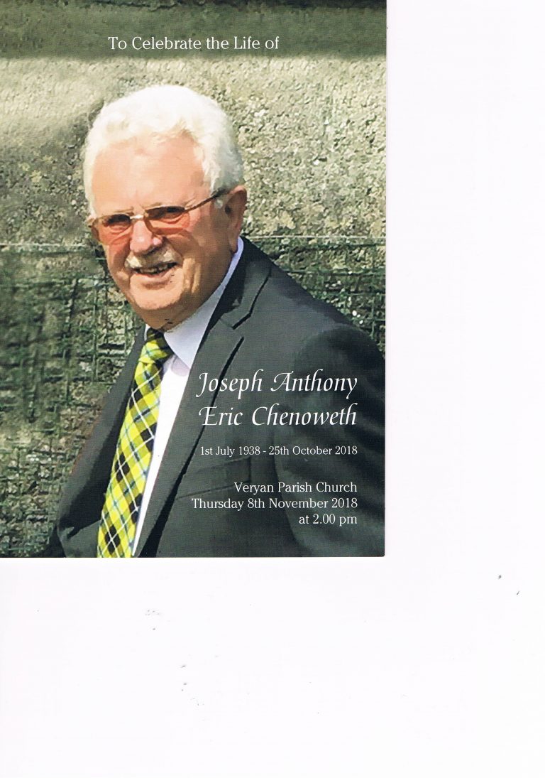 Eric Chenoweth Laid to Rest | Cornish Connection